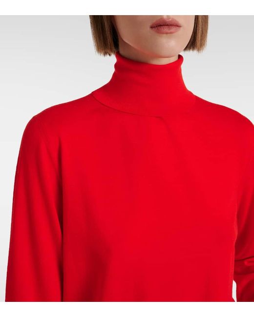 The Row Heva Wool Turtleneck Sweater in Red | Lyst