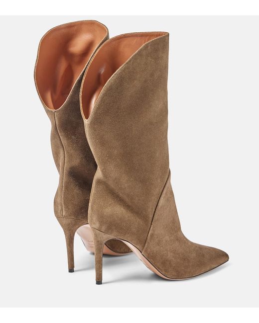 Paris Texas Gaia 85 Suede Boots in Brown | Lyst