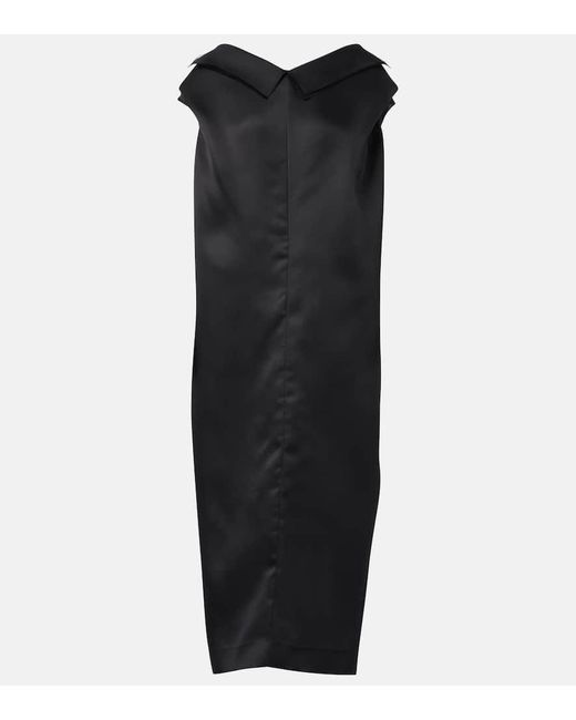 KHAITE Selwyn Silk Gazar Maxi Dress in Black | Lyst