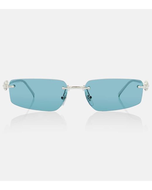 Cartier Clash De Cartier Rectangular Sunglasses in Blue | Lyst UK