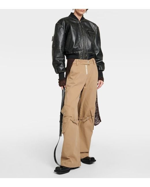 Acne Studios Potinal Belted Cotton Cargo Pants in Natural | Lyst