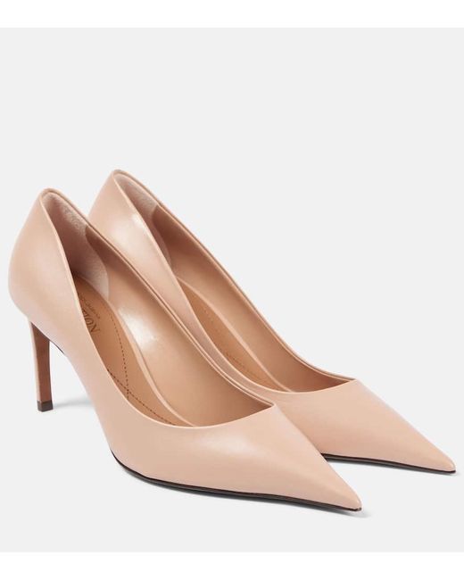Dolce & Gabbana 80 Leather Pumps in Natural | Lyst