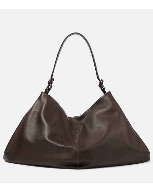 The Row Samia Leather Shoulder Bag in Brown | Lyst