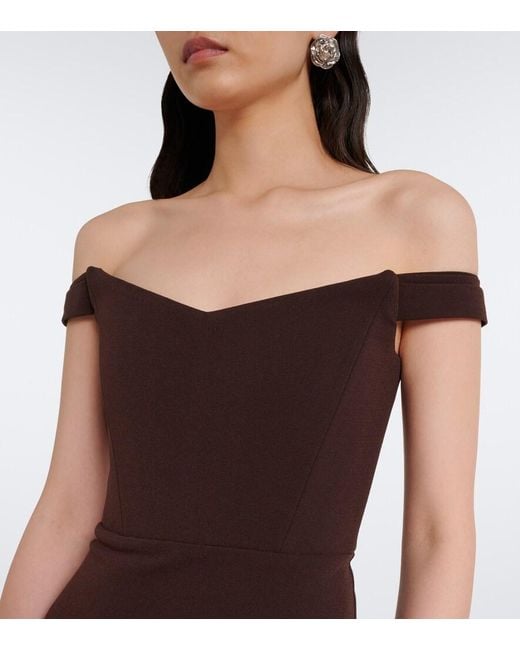 Alex Perry Off-Shoulder Midi Dress in Purple | Lyst UK