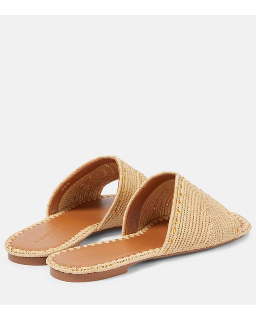Robert Clergerie Ineni Raffia Slides in Natural | Lyst