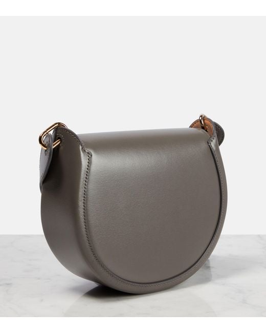 Chloé Arlene Small Leather Crossbody Bag In Gray Lyst