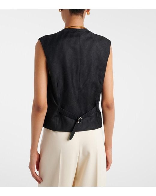 Blazé Milano Feral Pinstriped Virgin Wool Vest in Blue | Lyst UK