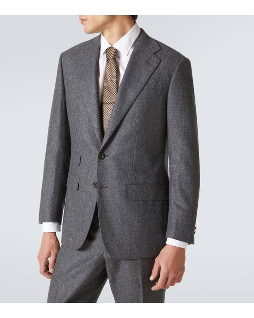 Thom Sweeney Wool Flannel Suit in Blue for Men | Lyst