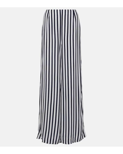 STAUD Luke Striped Wide-Leg Pants in Blue | Lyst
