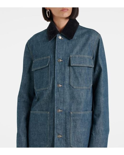 Loro Piana Dean Denim Field Jacket in Blue | Lyst UK