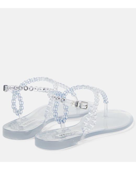 Aquazzura Almost Bare Embellished Pvc Sandals in White | Lyst
