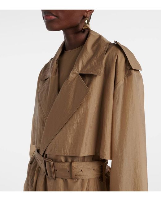 Saint Laurent Sheer Trench Coat in Natural | Lyst