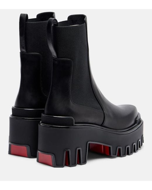 Christian Louboutin Marchacroche Leather Chelsea Boots in Black | Lyst UK