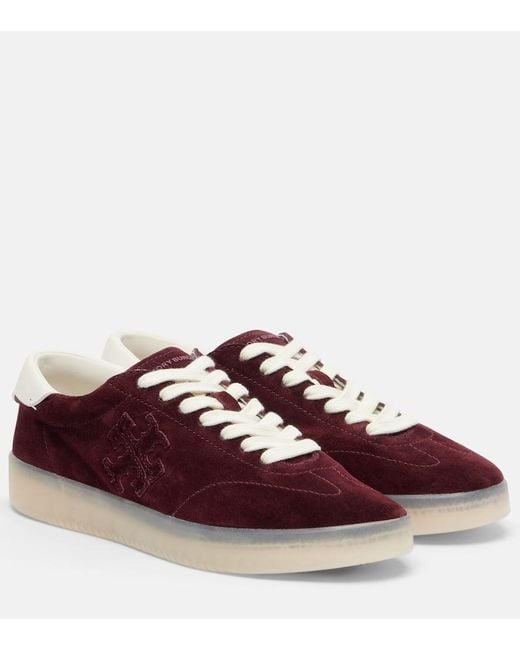 Tory Burch Phoenix Suede Sneakers in Red | Lyst UK