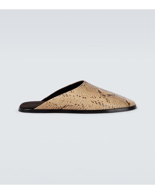 Fear Of God Snake-Effect Leather Mules in Natural for Men | Lyst UK
