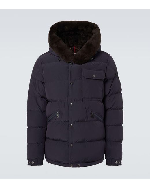 Moncler Marcelettes Quilted Down Jacket in Blue for Men | Lyst