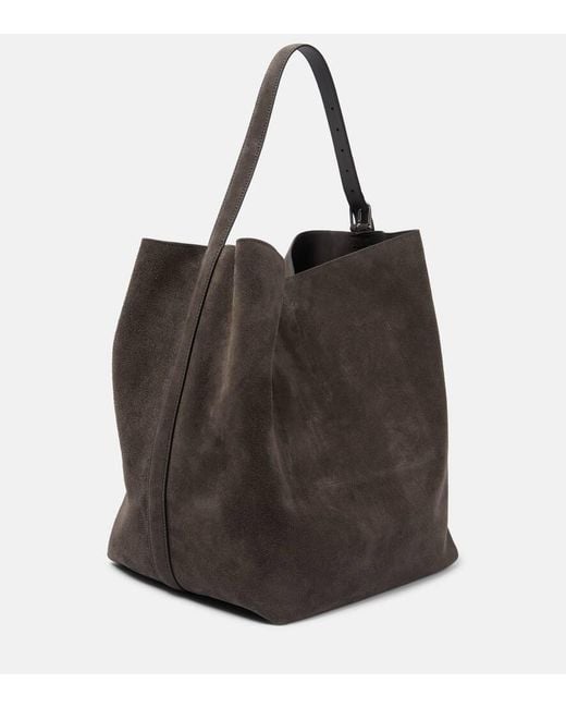 TOTEME Belted Suede Tote Bag in Brown | Lyst UK