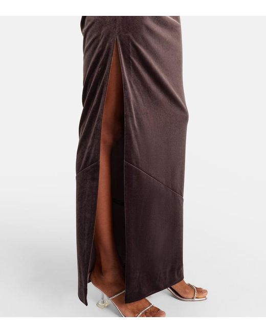 Alex Perry Draped Velvet Gown in Purple | Lyst UK