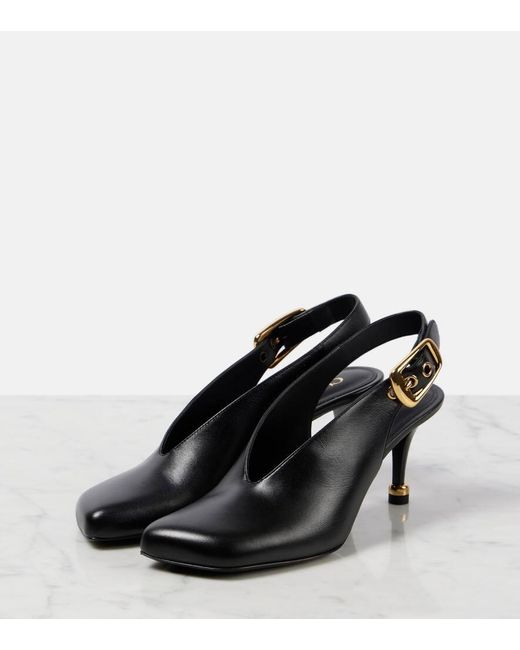 Chloé Andrea Leather Slingback Pumps in Black | Lyst
