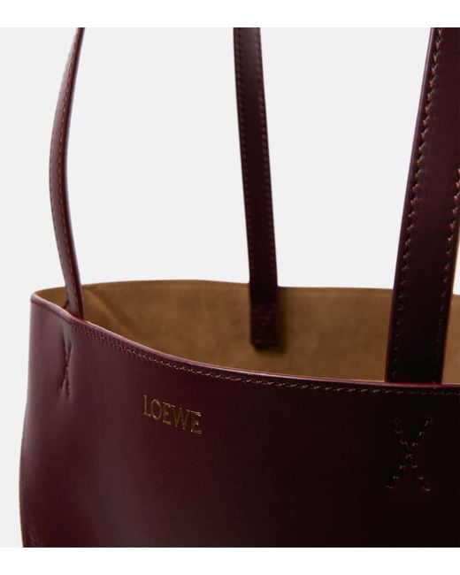 Loewe Puzzle Fold Medium Leather Tote Bag in Red | Lyst UK