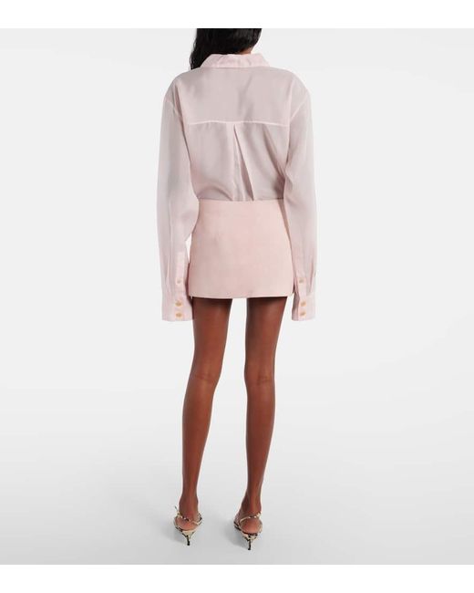 Khaite Jett Suede Miniskirt in Pink | Lyst