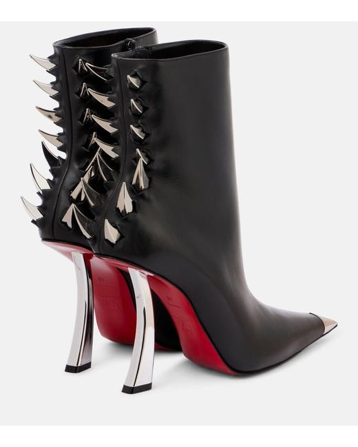 Christian Louboutin Kate Max Leather Ankle Boots in Black | Lyst