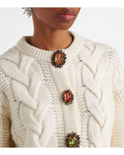 La DoubleJ Embellished Cardigan in White | Lyst