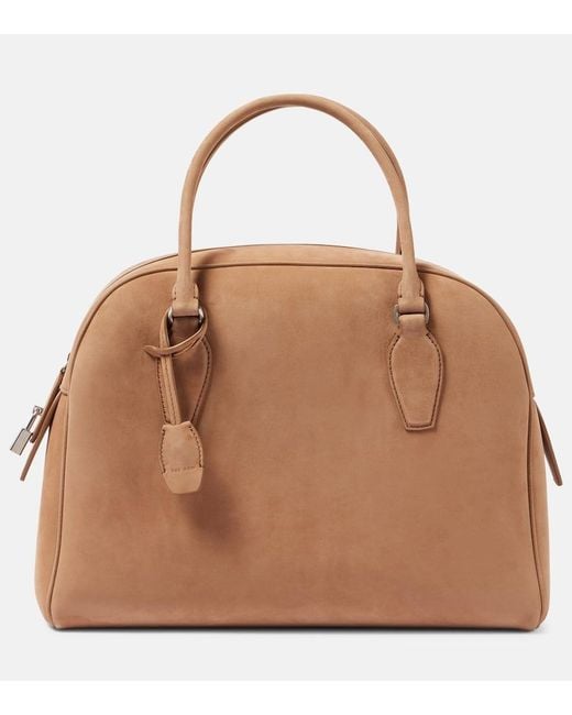 The Row India 12.00 Suede Tote Bag in Brown | Lyst