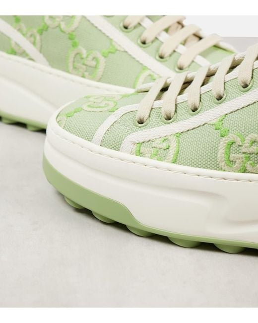 Gucci Tennis 1977 Gg Canvas Platform Sneakers in Metallic | Lyst UK