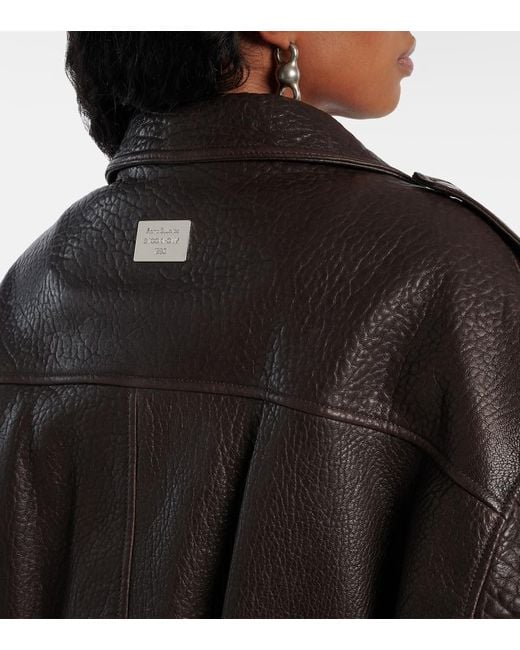 Acne Studios Leather Biker Jacket in Black | Lyst