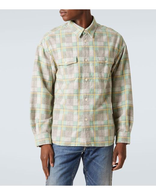 Visvim Pioneer Plaid Cotton Flannel Shirt in Green for Men | Lyst