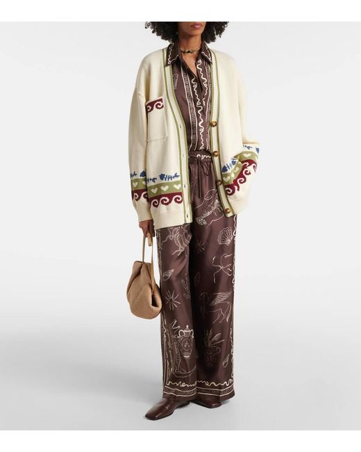 ALÉMAIS Bath House Cotton Cardigan in Natural | Lyst UK