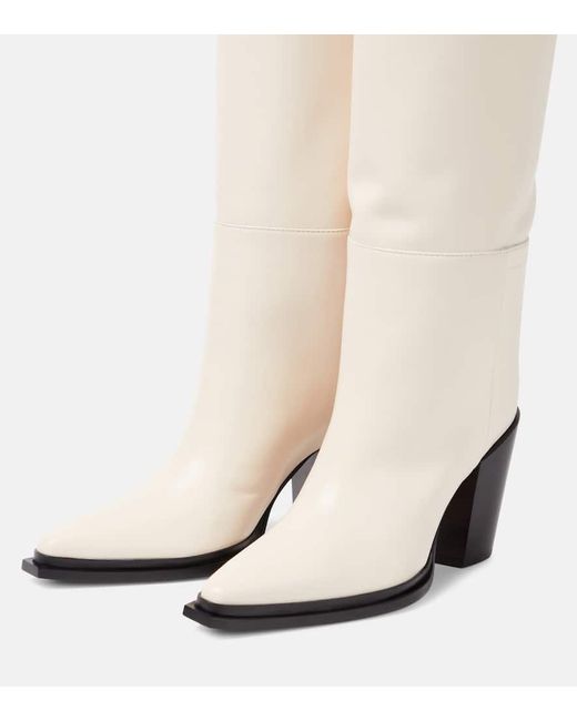 Jimmy Choo Cece 80mm Leather Boots in White | Lyst