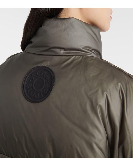 Acne Studios Logo Down Jacket in Brown | Lyst