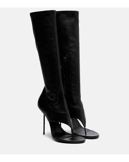 Paris Texas Lidia 105 Leather Knee-High Boots in Black | Lyst UK