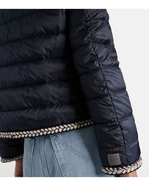 Max Mara The Cube Chloe Quilted Down Jacket in Blue | Lyst UK