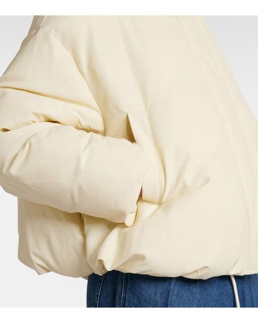 Loewe Shearling-Trimmed Cotton-Blend Puffer Jacket in Natural | Lyst