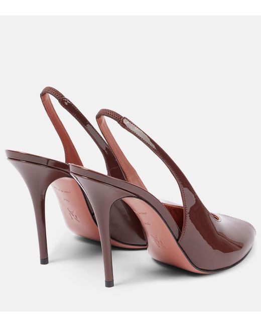 AMINA MUADDI Kristina Sling 105 Leather Slingback Pumps in Brown | Lyst