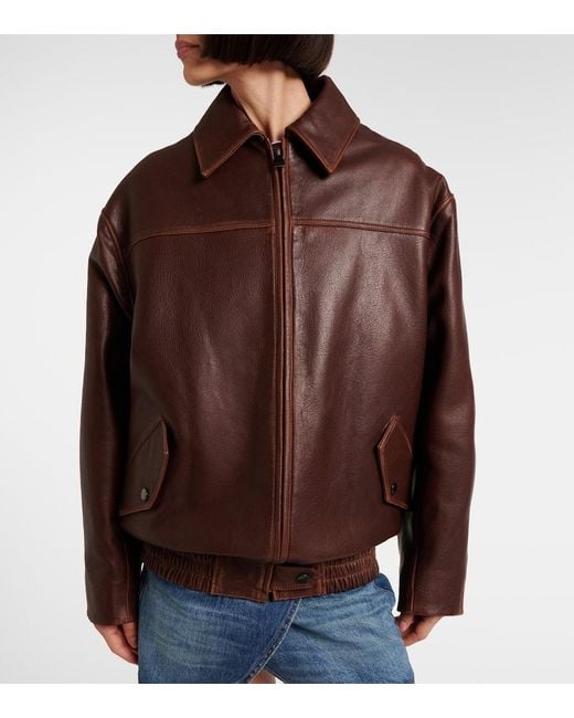 Jonathan Simkhai Huntington Leather Jacket in Brown | Lyst UK