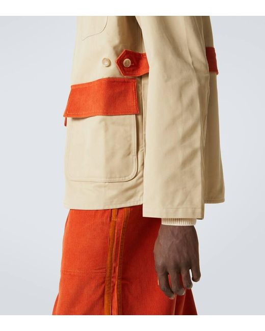 Bode Cotton Twill And Corduroy Jacket in Orange for Men | Lyst