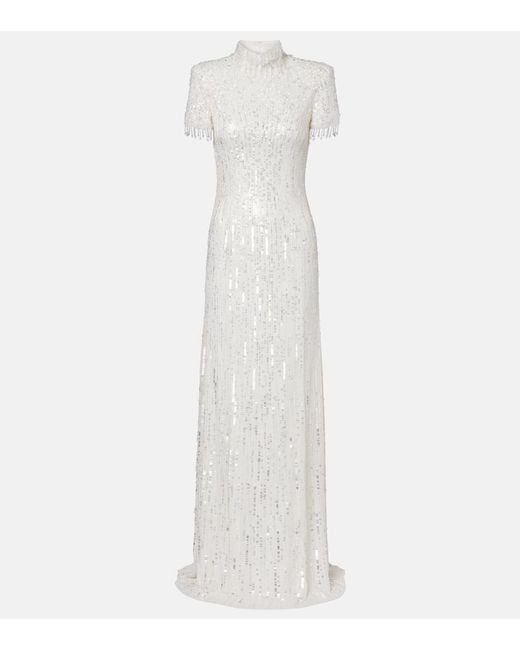 Jenny Packham Madeleine Embellished Gown in White | Lyst UK