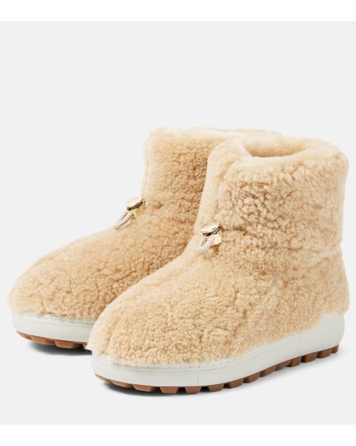 Bogner Chamonix S 13 Shearling Snow Boots in Natural | Lyst