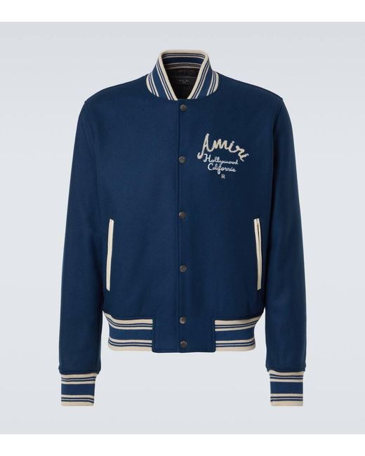 Amiri Hollywood Wool-blend Varsity Jacket in Blue for Men | Lyst