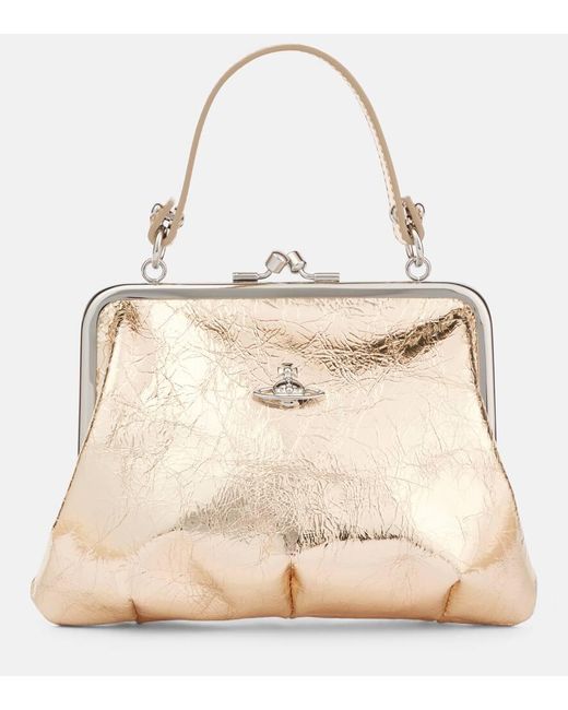 Vivienne Westwood Granny Small Metallic Leather Tote Bag in Natural | Lyst