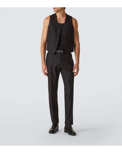Tom Ford Wool And Silk Vest in Black for Men | Lyst