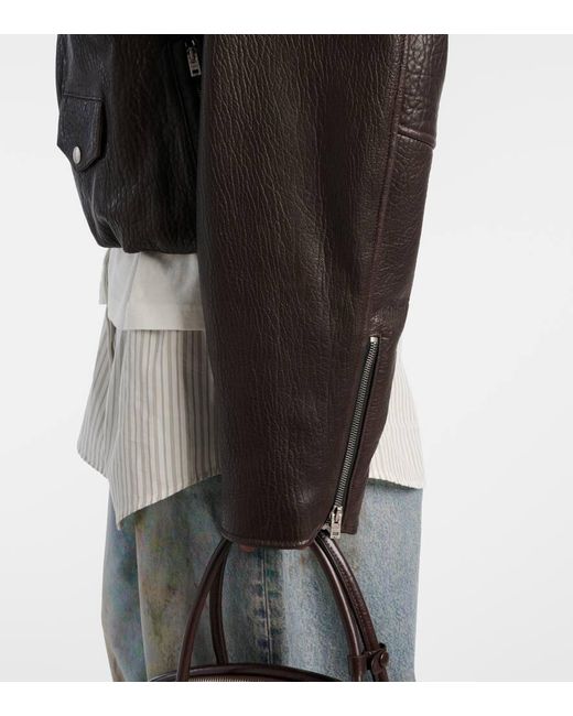 Acne Studios Leather Biker Jacket in Black | Lyst