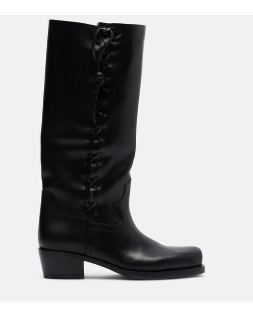 Paris Texas Roxanne 45 Leather Knee-High Boots in Black | Lyst UK
