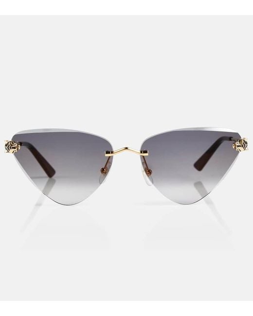 Cartier Cat-Eye Sunglasses in Metallic | Lyst UK