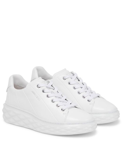Jimmy Choo Leather Diamond Light Maxif Sneakers In V White White Lyst