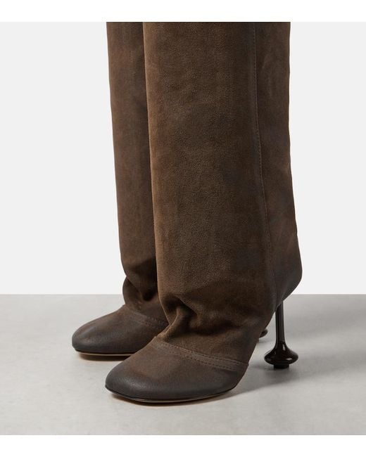 Loewe Toy Panta Leather Over-the-knee Boots in Brown | Lyst